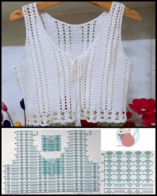 20 Croppeds de Crochê : Modelos com Gráficos para Começar o Seu Agora