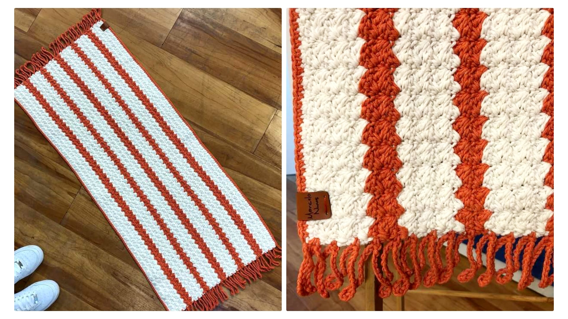 Tapete de Crochê Retangular 2 cores: Receita e Tutorial Passo a Passo