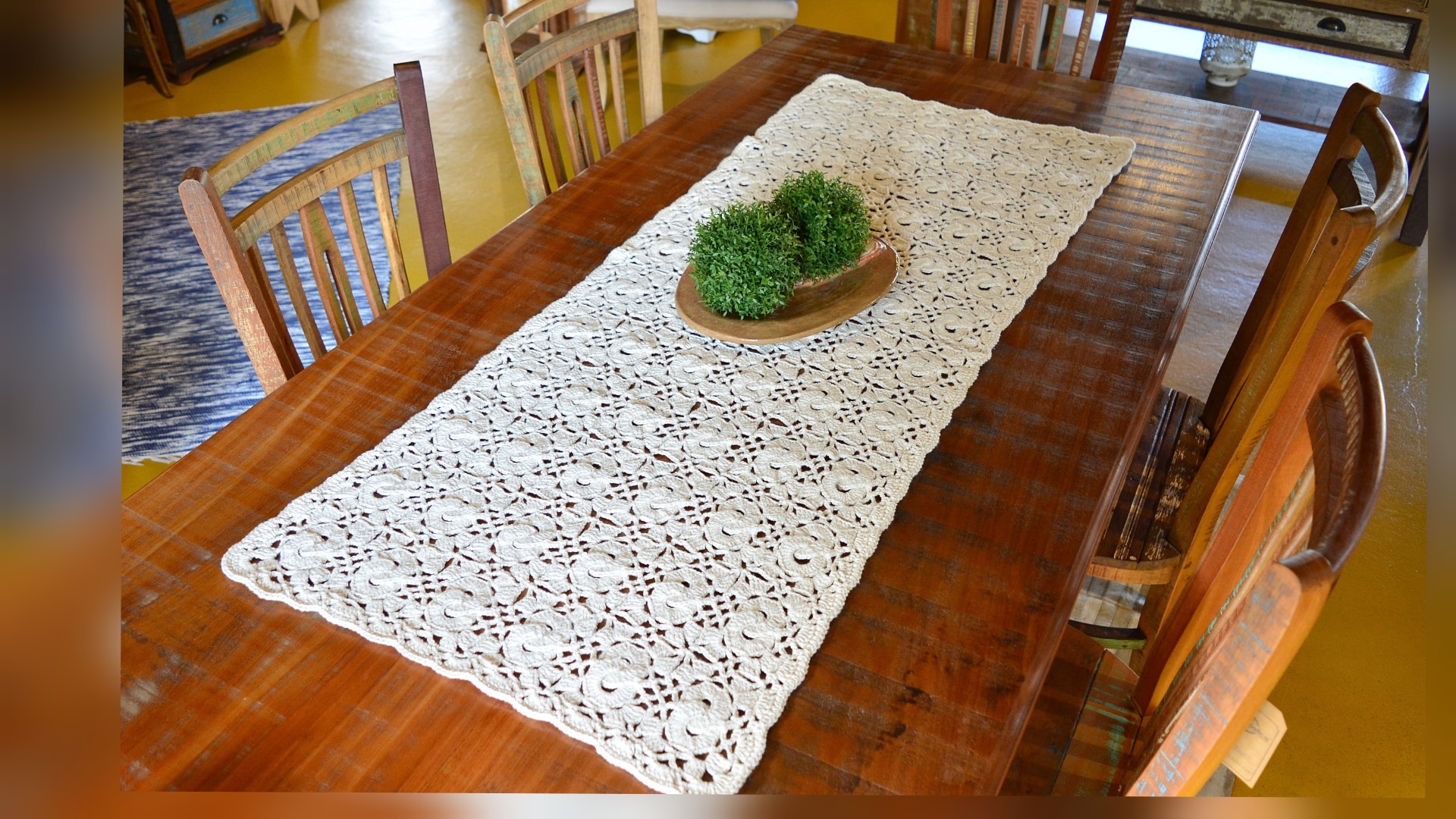 Receita de Trilho de Mesa em Crochê Elos e Tutorial Para Iniciantes