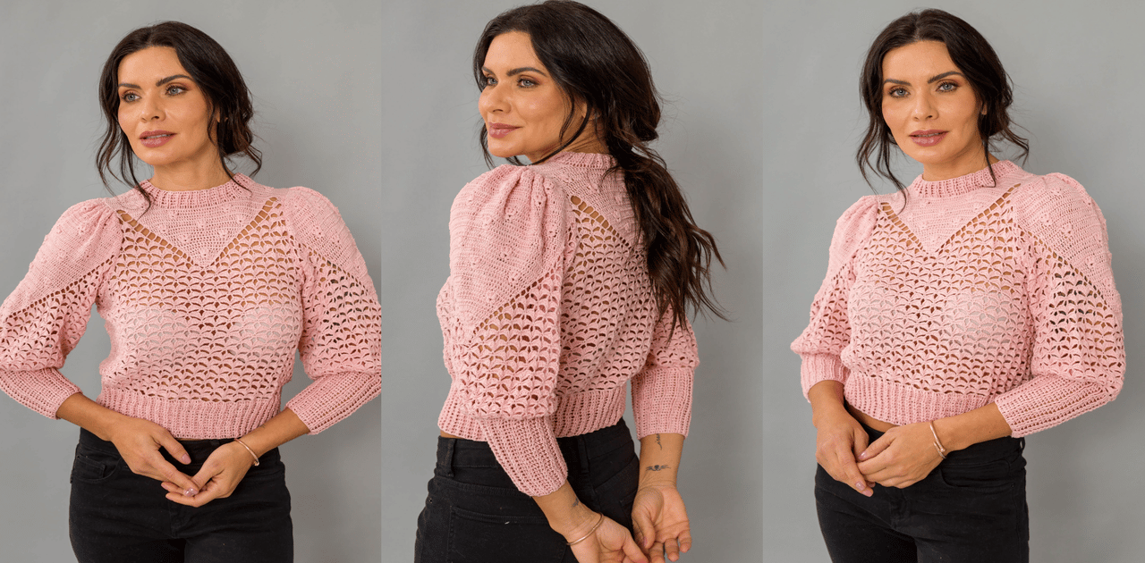 Blusa de crochê delicada aprenda passo a passo