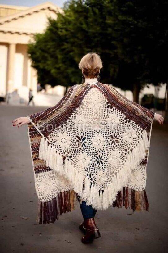 Ponchos de Crochê: 35 Modelos Lindos com Gráficos para Copiar