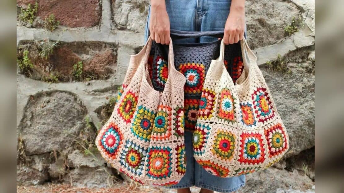 Bolsa de crochê colorida com square, confira como fazer!