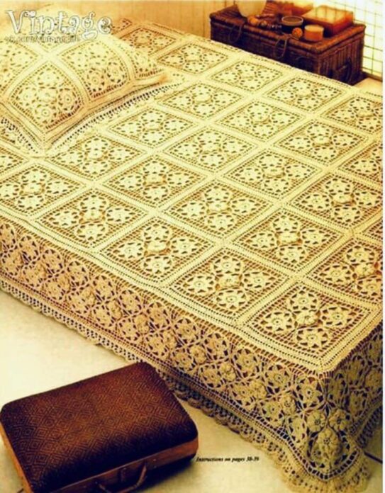 Colchas em Crochê com Squares: 15 Modelos com Gráficos Grátis