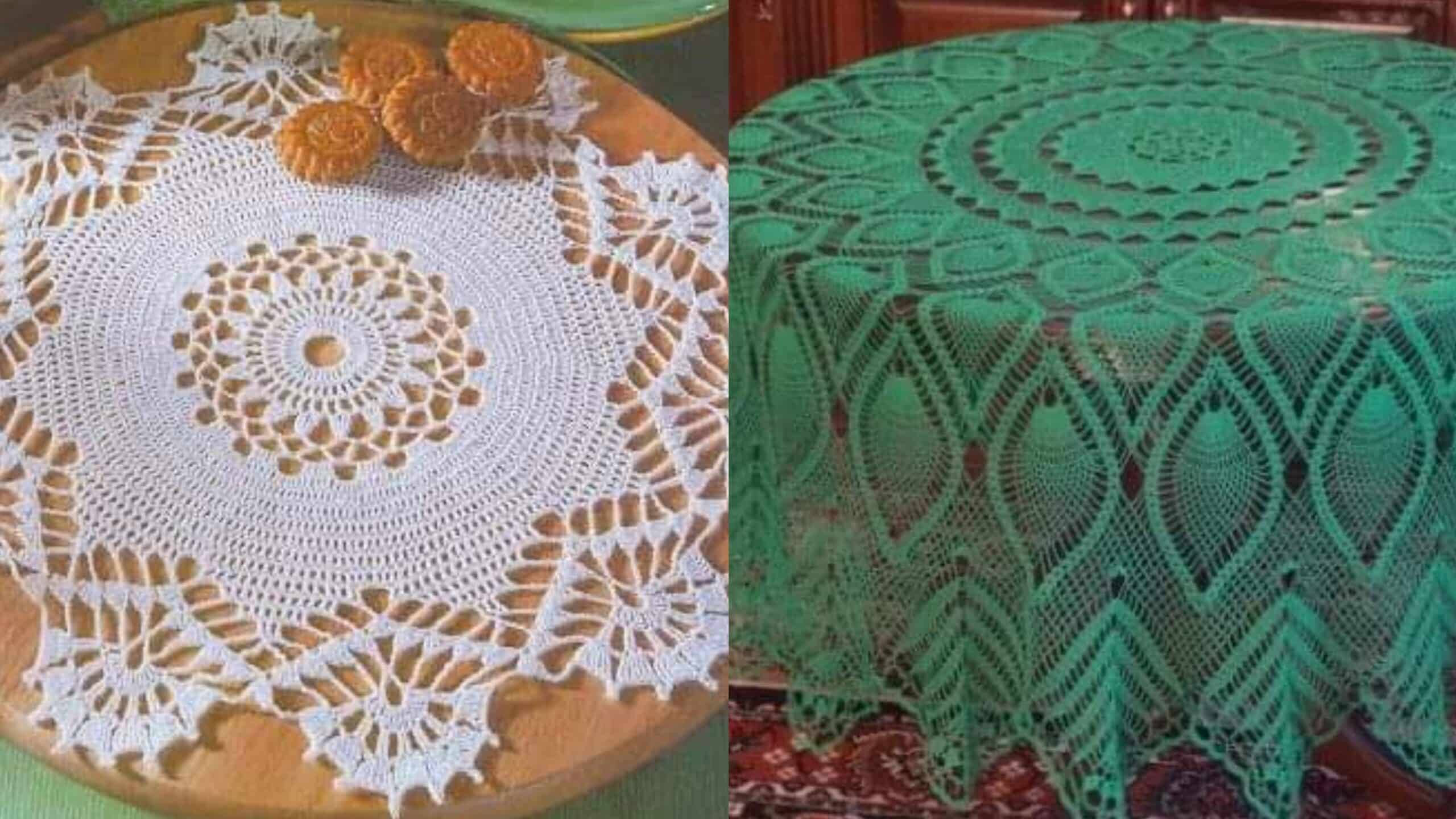 10 Toalhas de Mesa em Crochê Redonda com Esquema