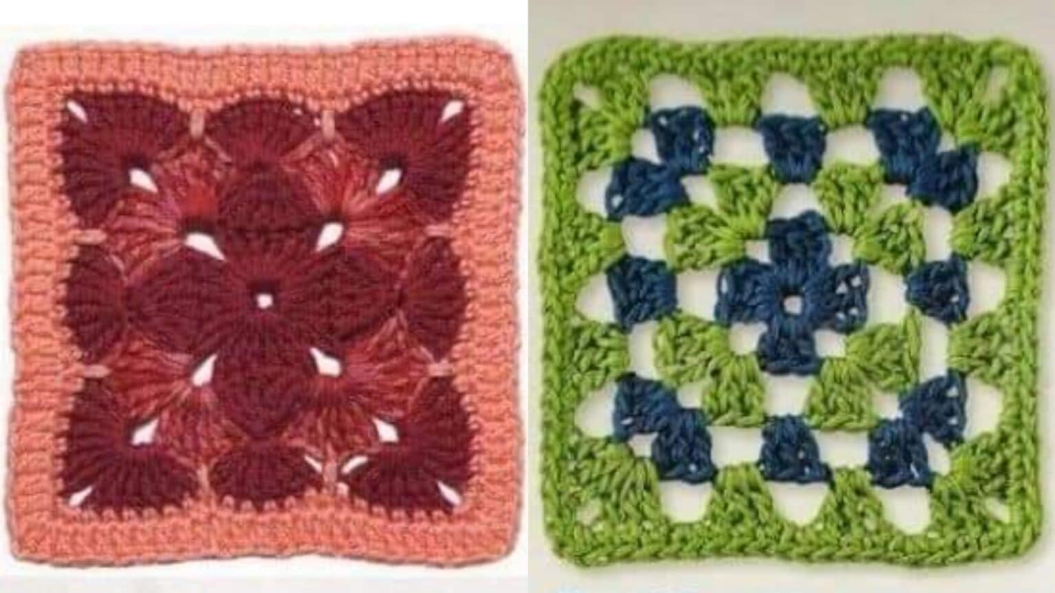 Squares de Crochê Quadrados : 14 Modelos com Gráficos