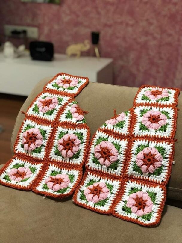 Casacos de Crochê com Squares de Flores: Ideias Lindas e Fáceis