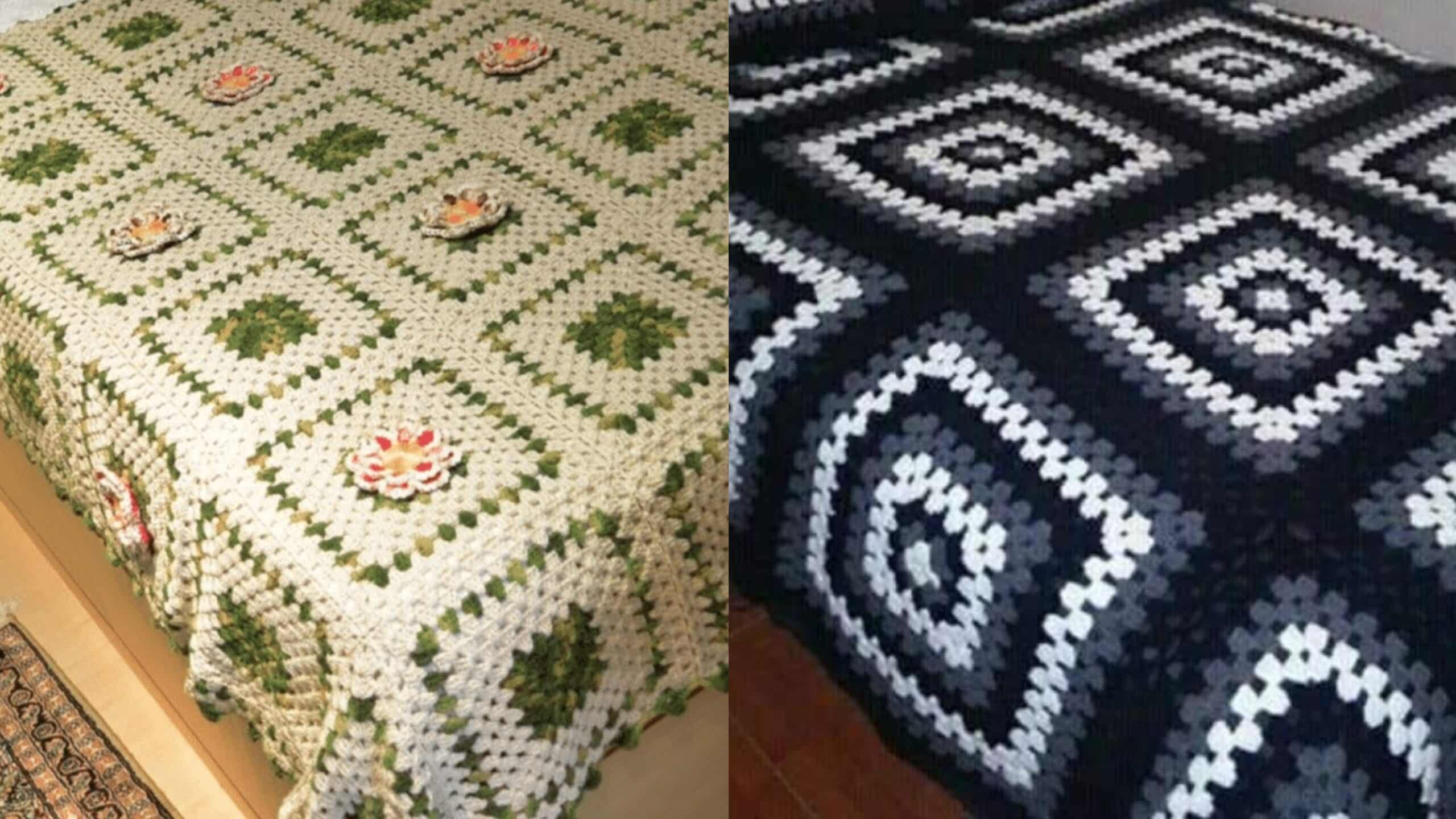 35 Colchas de Crochê: Inspirações e Gráficos Parte 1