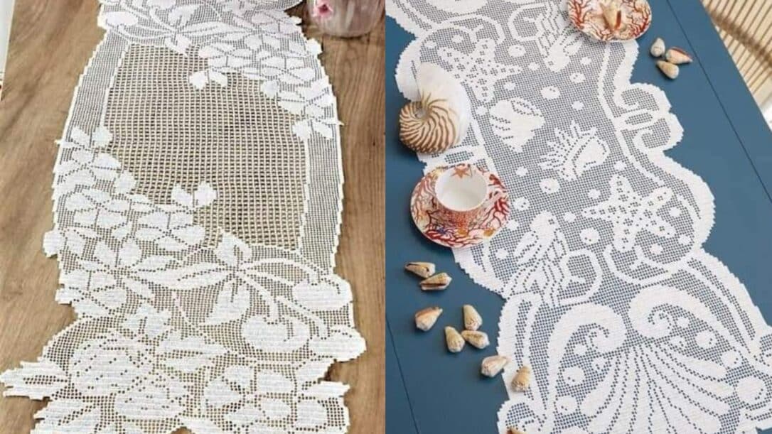 28 Trilhos de Mesa em Crochê: Gráficos Exclusivos