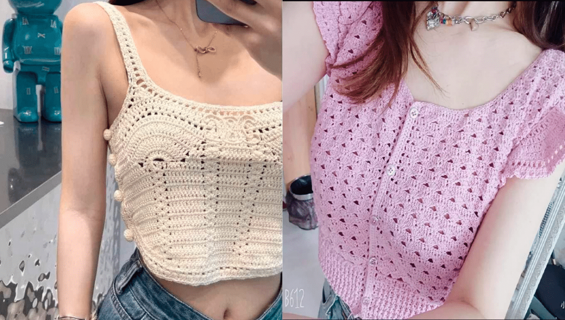 Croppeds de Crochê com Gráficos - Modelos Lindos e Exclusivos