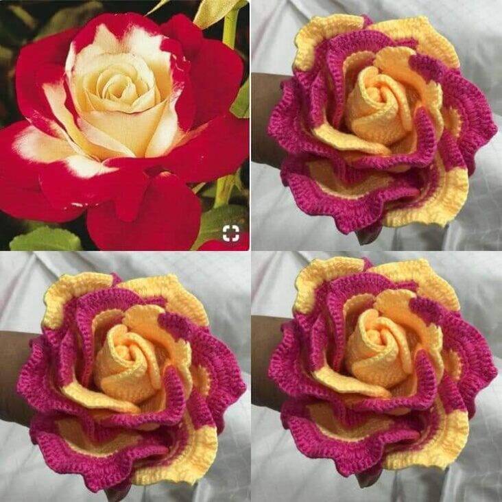 Rosas em Crochê com Passo a Passo das Partes e Gráfico