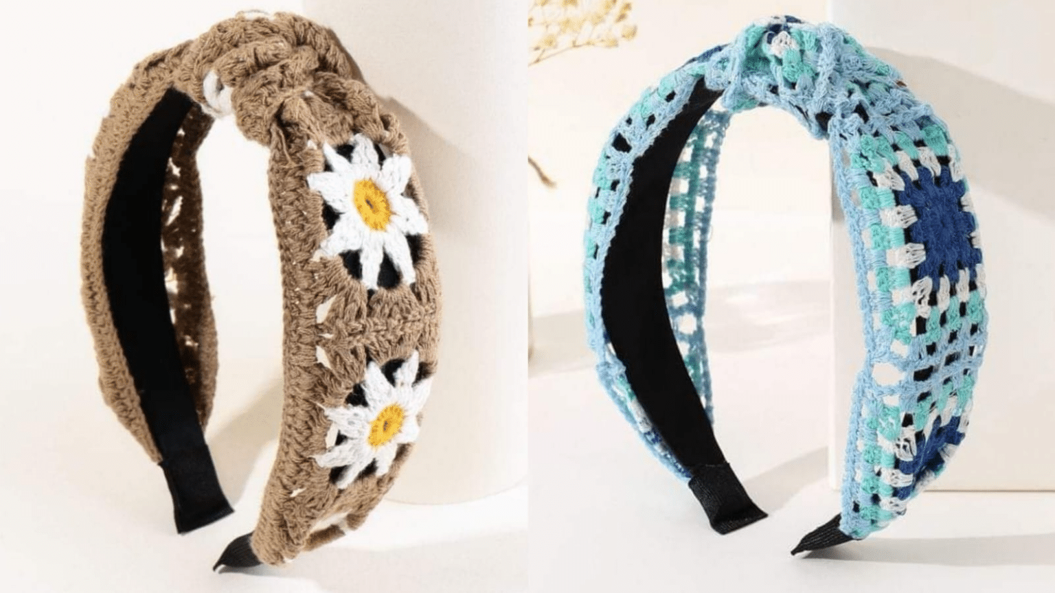 16 Tiaras de Crochê Bonitas e Simples Forradas com Squares