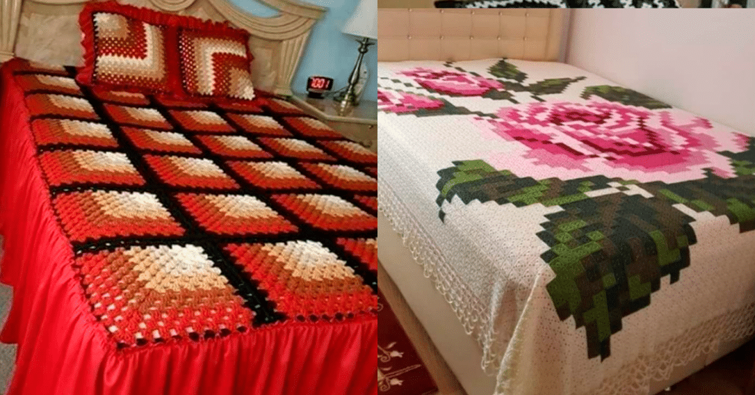 Colchas de Crochê Fáceis: Inspiraçoes e Gráficos para Copiar Pt 2