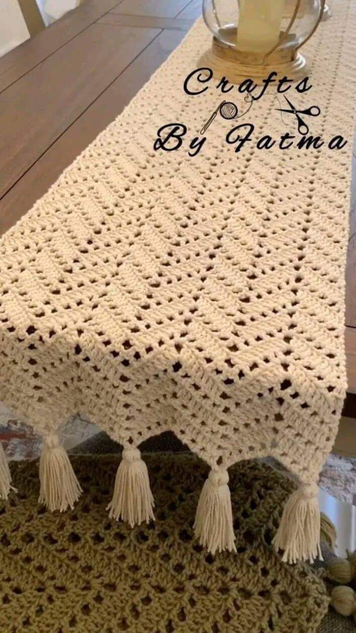 Lindos Trilhos de Mesa em Crochê Fáceis com Gráficos