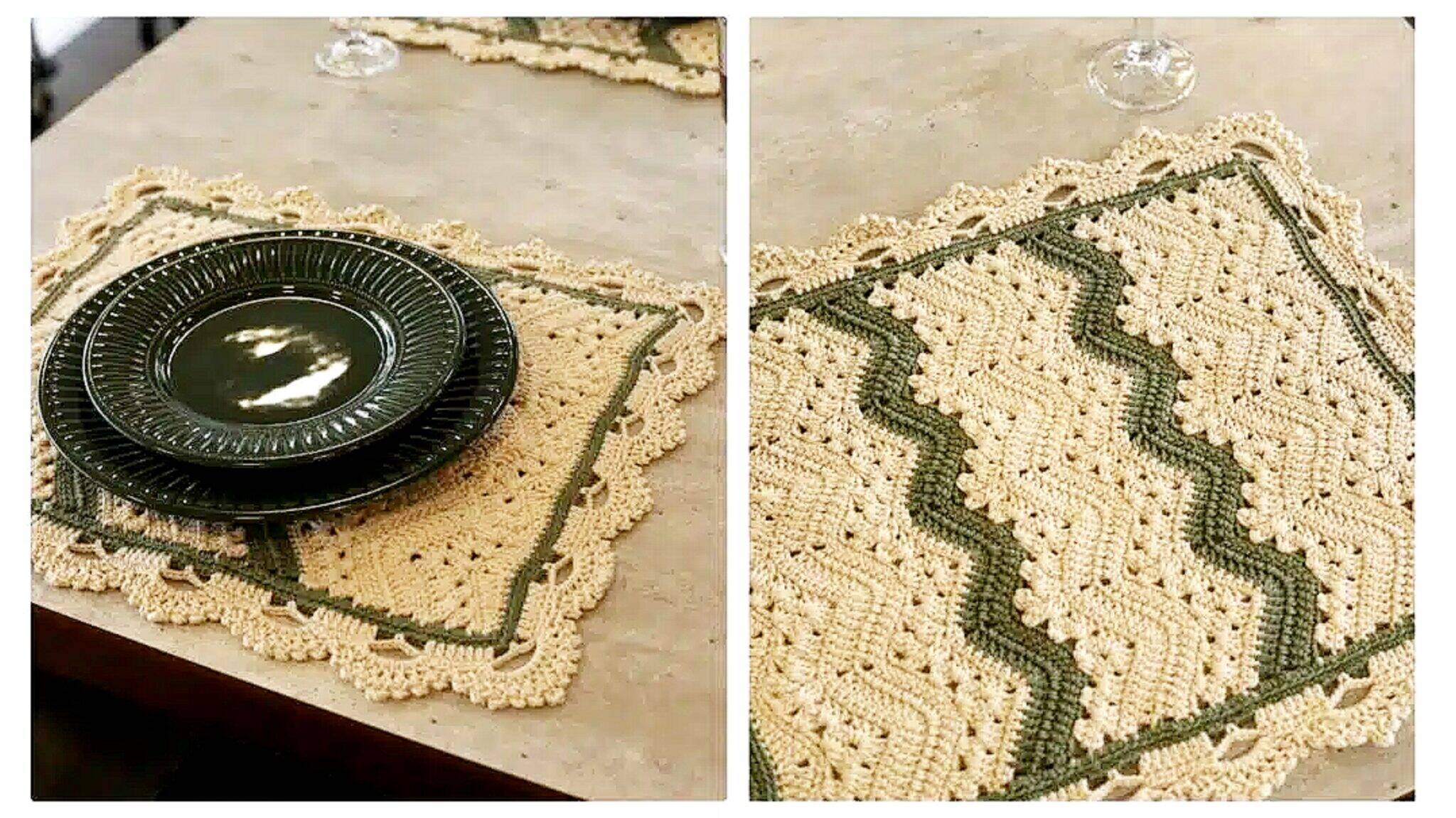 Veja Hoje Como Fazer um Elegante Jogo Americano Retangular de Crochê ...