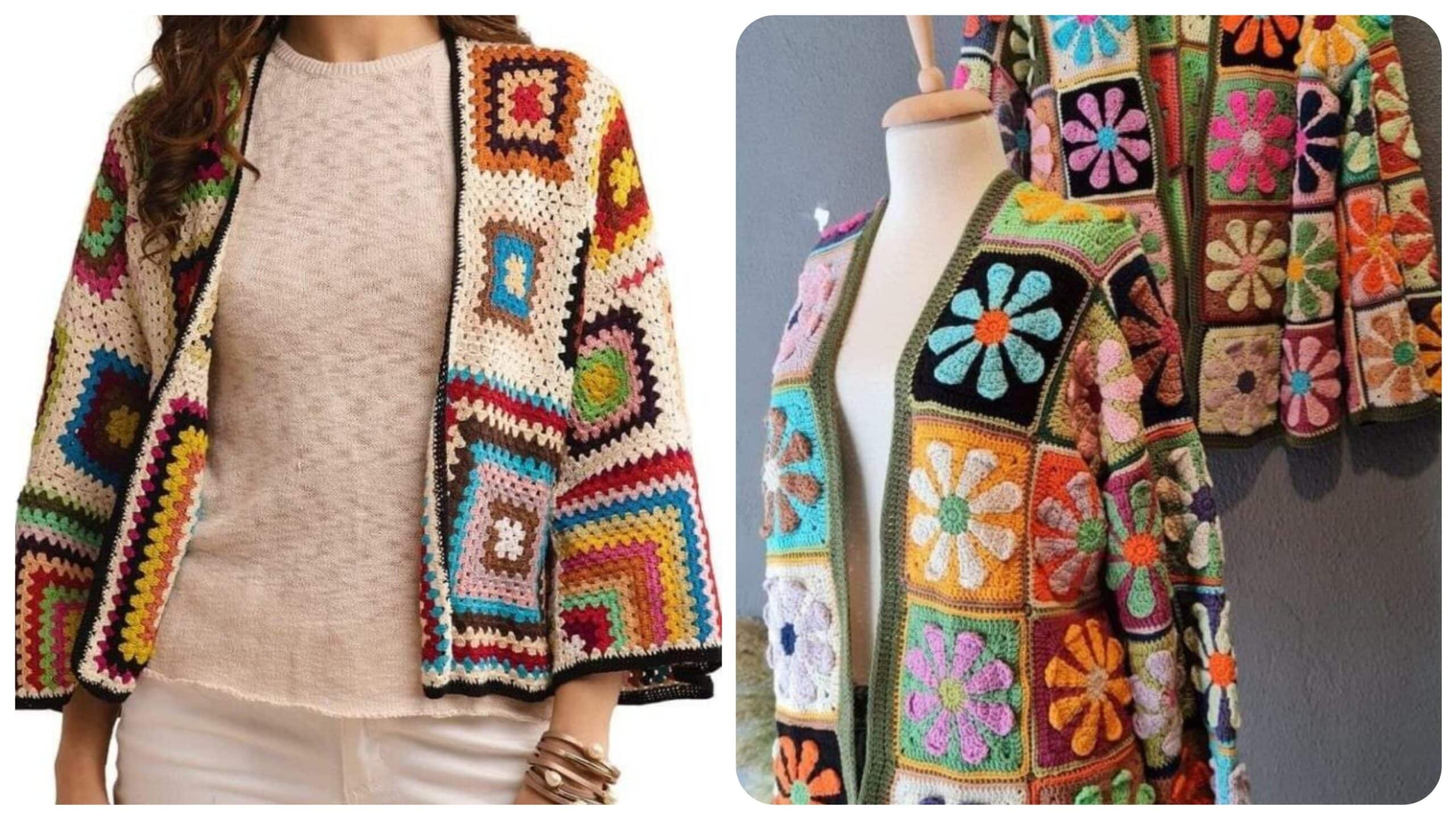 Casacos em Squares de Crochê: Versatilidade e Estilo