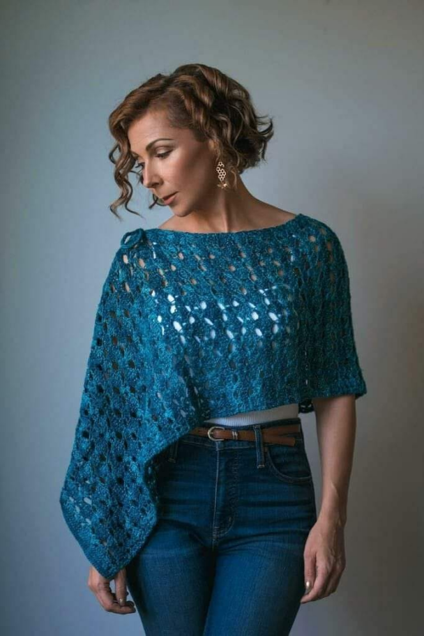 Crochê de Moda: 24 Ponchos de Crochê com Squares!