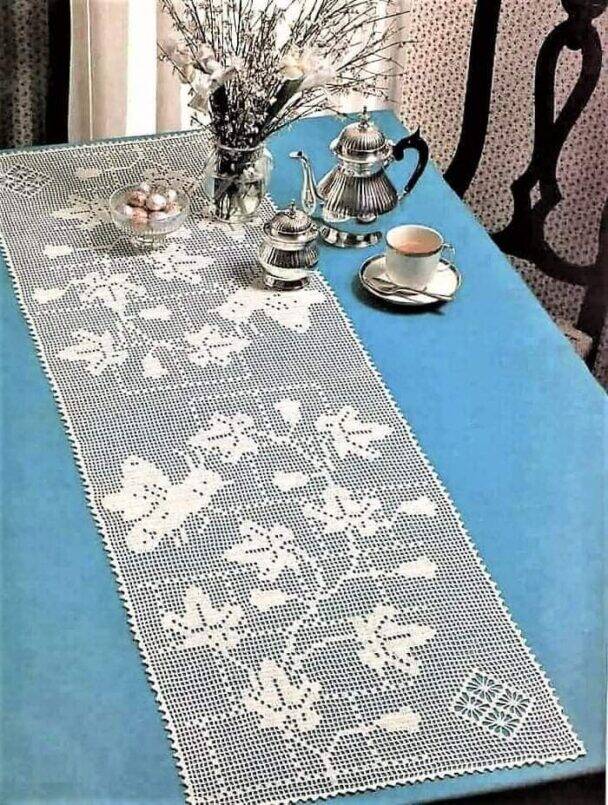 Explorando a Beleza e a Tradição: Caminhos de Mesa em Crochê Filé