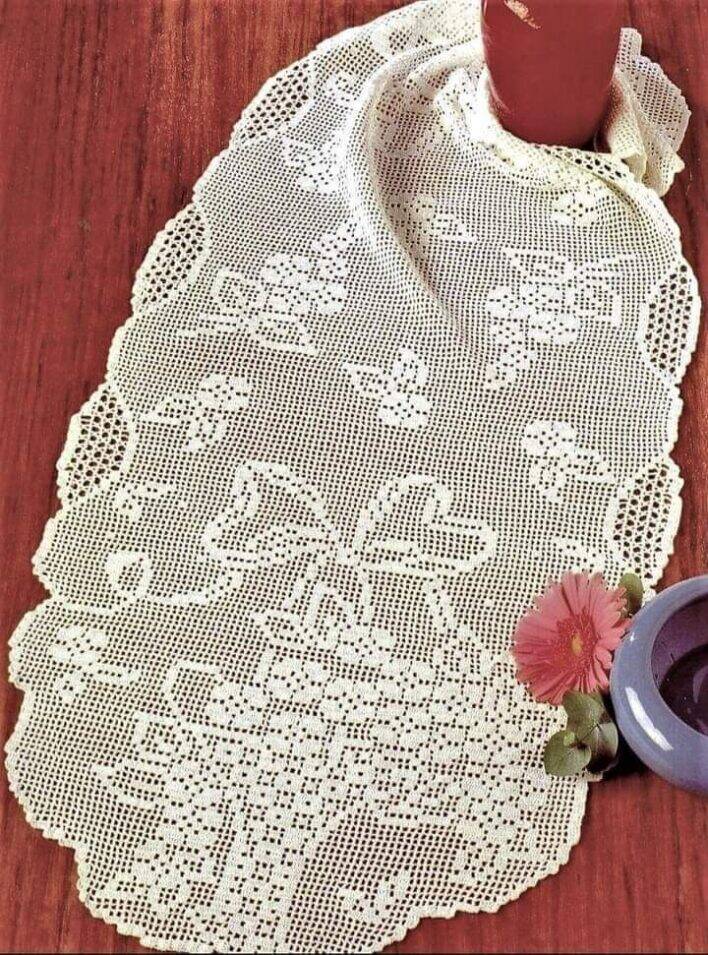 Explorando a Beleza e a Tradição: Caminhos de Mesa em Crochê Filé