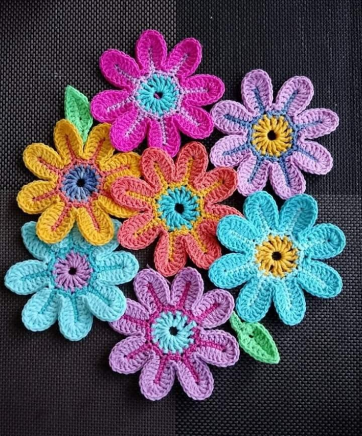 Flores de Crochê para Aplicação: Adornos Encantadores para Transformar ...