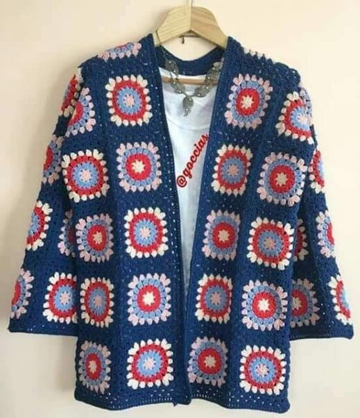 Casacos em Squares de Crochê: Estilo, Criatividade e Sustentabilidade ...