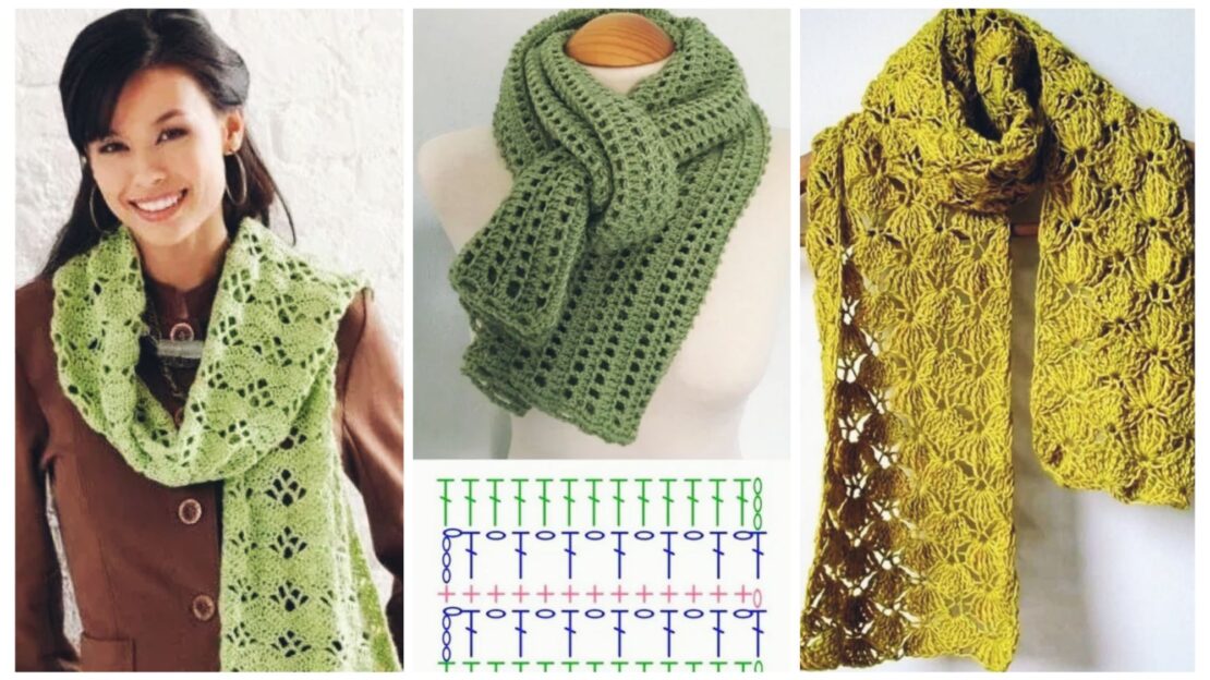 Aprenda a Fazer Cachecol de Crochê com 13 Gráficos: Guia Completo e 1 ...
