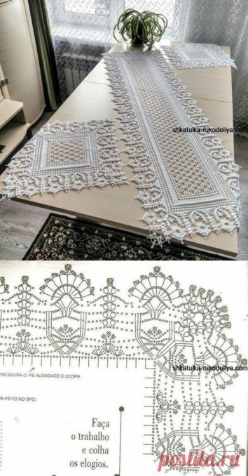 Caminhos de mesa em crochê filé com gráficos para você copiar!
