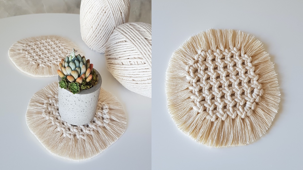 Macramê: Porta-Copo Baunilha -Aprenda a Fazer o Seu!