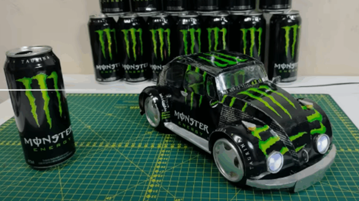 Passo a Passo: Fusca de Latinha de Energético Tutorial Completo
