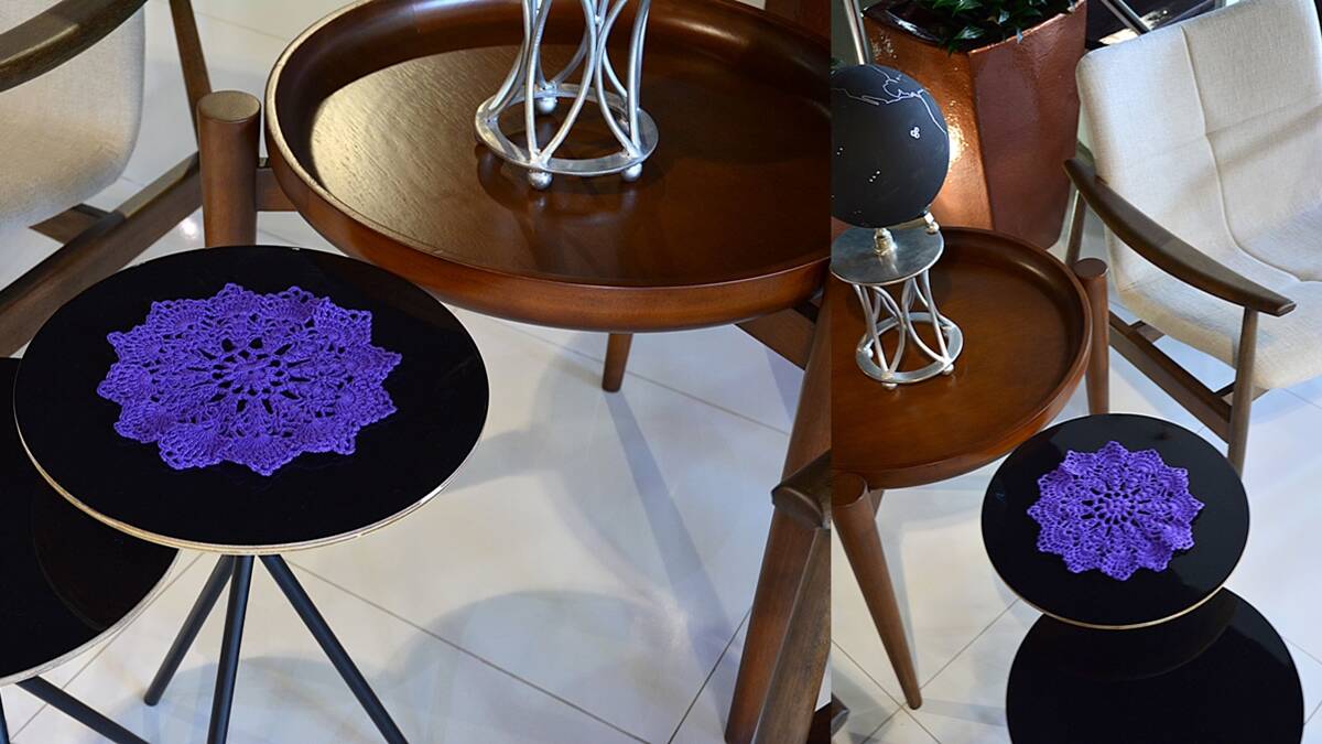 Toalhinha de Crochê Violeta: Um Toque Criativo na Decoração!