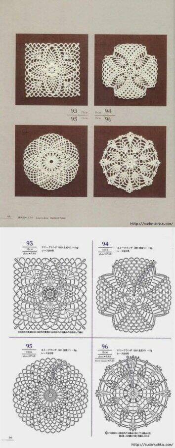 24 Squares de Crochê com Gráficos para Usar nos Seus Projetos!