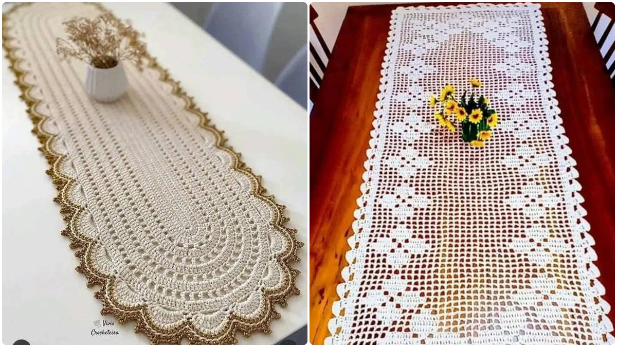 13 Modelos Exclusivos de Caminhos de Mesa em Crochê com Gráficos!