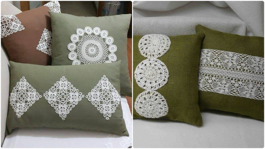 20 Almofadas de Crochê e Tecido: Decoração Linda e Elegante!